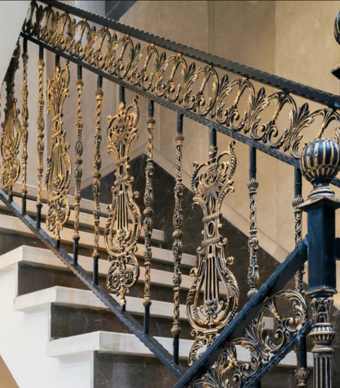 Wrought Iron Stair Spindle Railing Handrail Balusters Balcony Metal ...