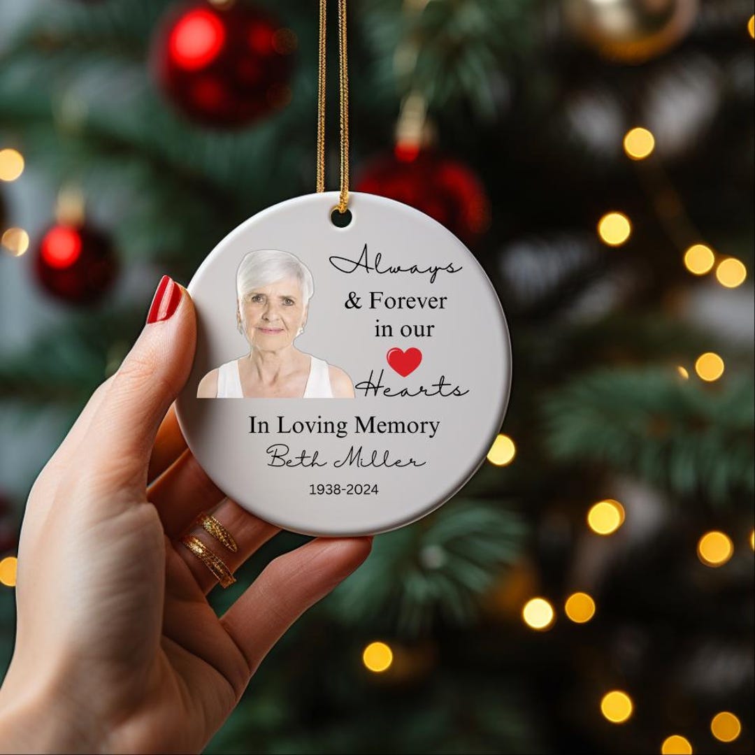 Custom Ceramic Ornament, Custom Photo Memorial Ornament, Remembrance ...