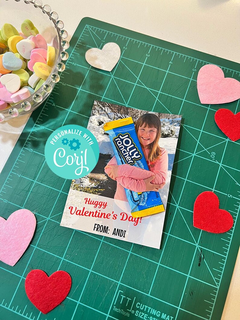 Huggy Valentine Candy Hug Valentine's Day Card Instant Digital Download ...