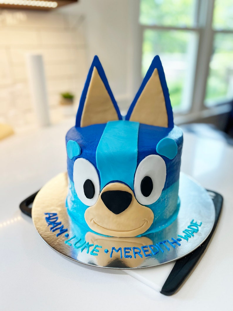 Bluey Cake Template for Kids Birthday Blue Dog - Etsy