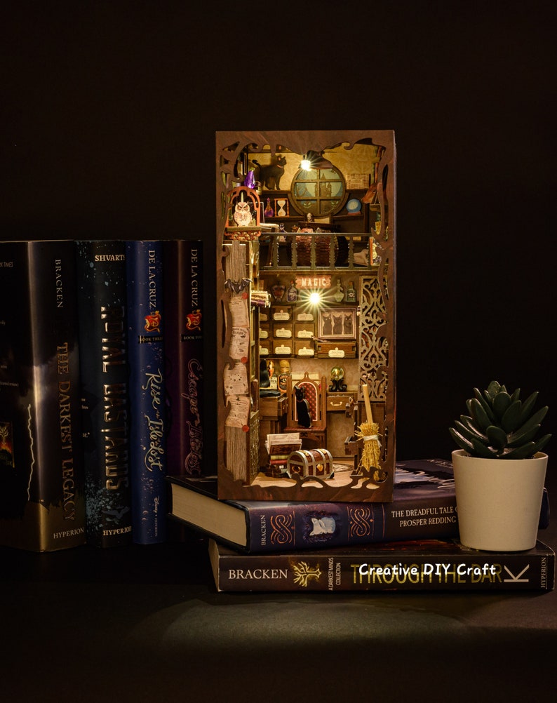 Magic Pharmacist DIY Book Nook Kit: Miniature Bookshelf Insert Model ...