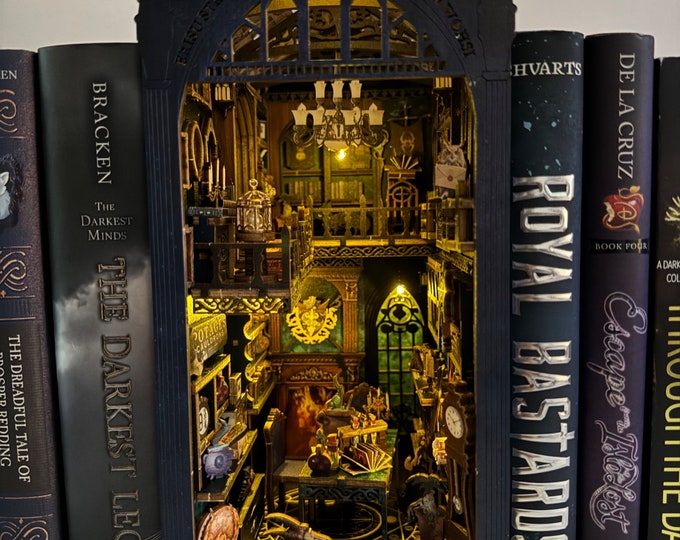 Mysterious Castle DIY Book Nook Kit| Assembled Book Nook| Miniature Bookend Bookshelf Insert ...