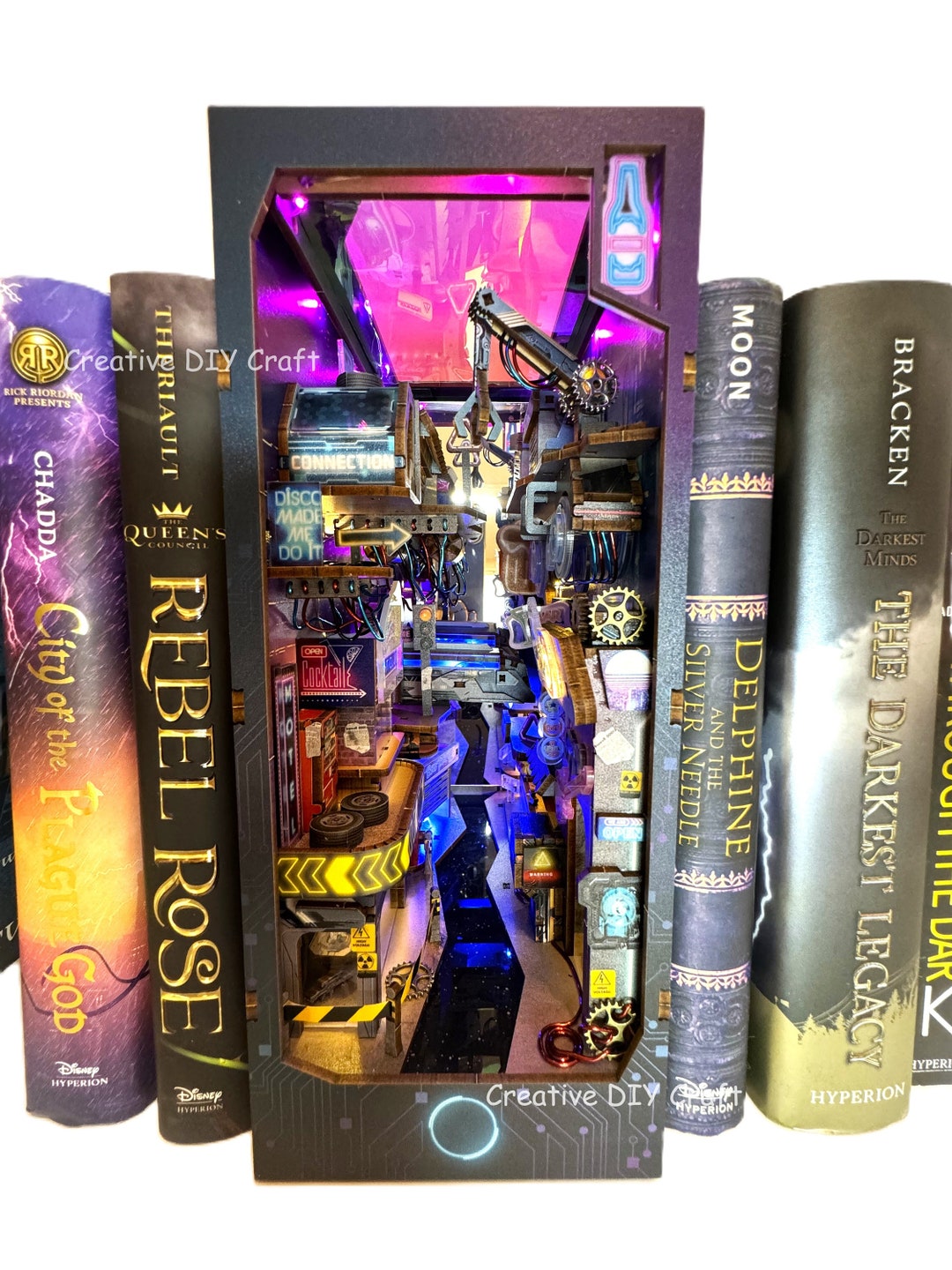 Cyberpunk DIY Book Nook Kit| Assembled Book Nook| Miniature Bookend ...