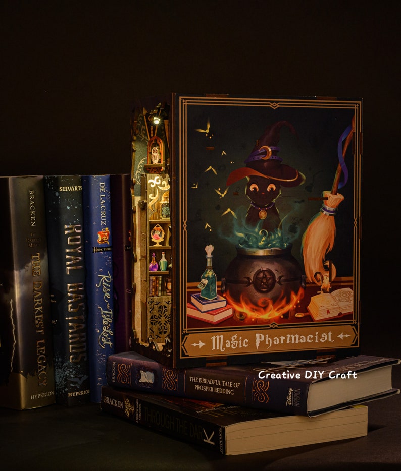 Magic Pharmacist DIY Book Nook Kit: Miniature Bookshelf Insert Model ...
