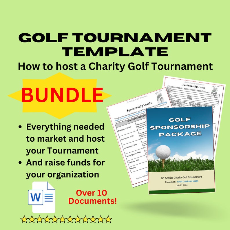 BUNDLE | How to Host a Golf Tournament Template | Charity Golf ...