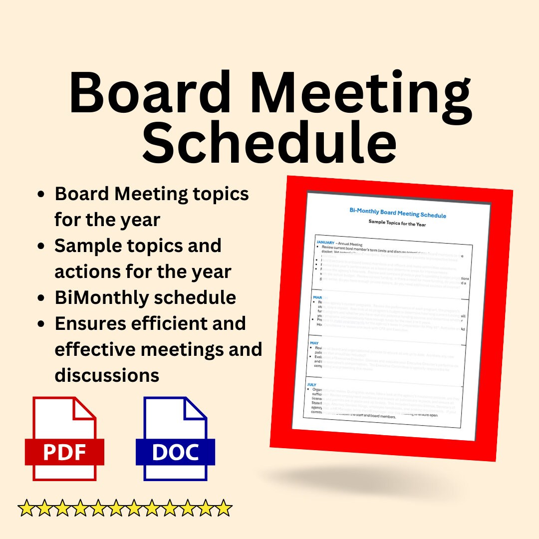 Bi-monthly Board Meeting Schedule - Etsy