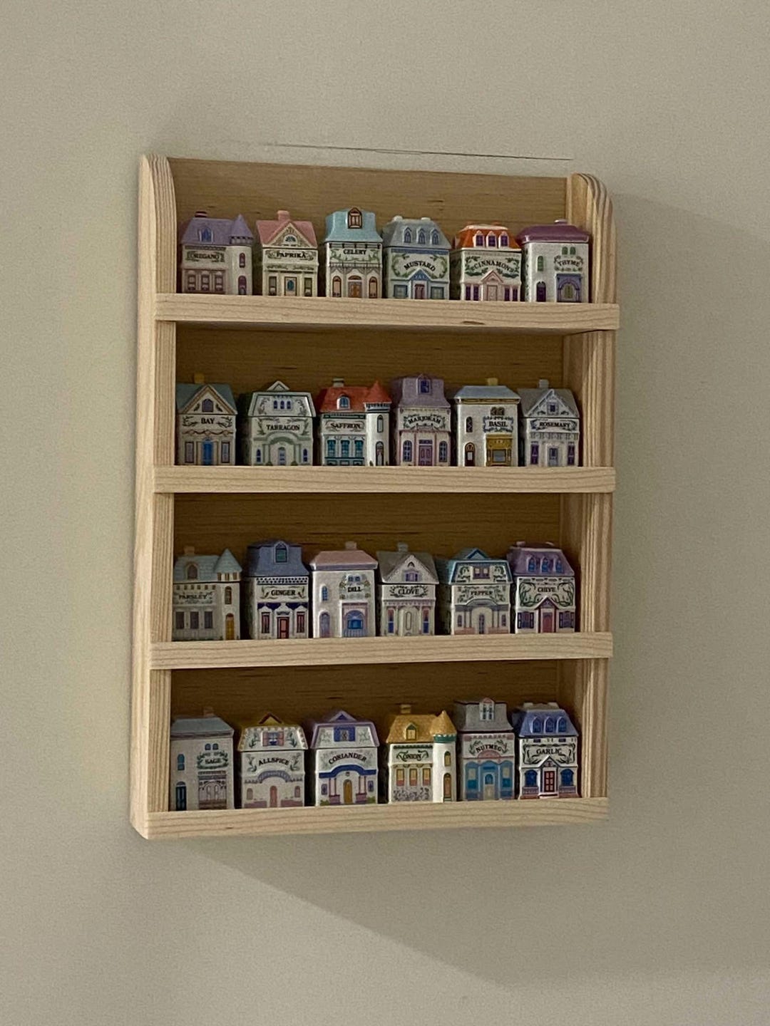 Handcrafted Spice Rack – Solid Reclaimed Wood, Rustic Kitchen Pantry ...