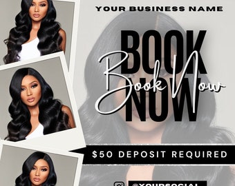 DIY Editable Book Now Flyer, DIY Appointments Available Template, Premade Flyer Template, Hair ...
