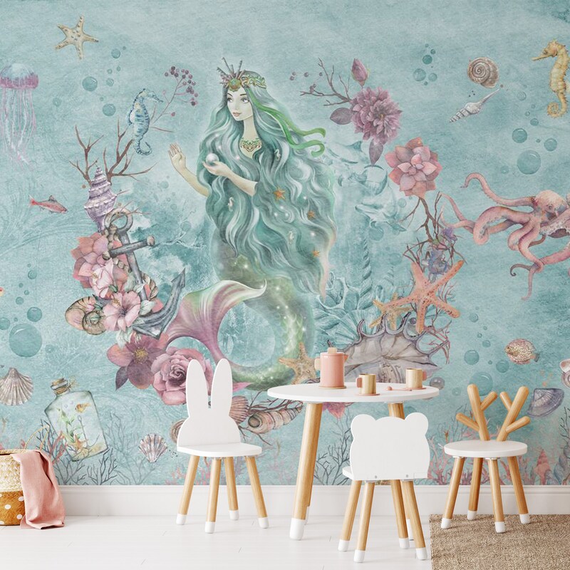 Mermaid Wallpaper - Etsy