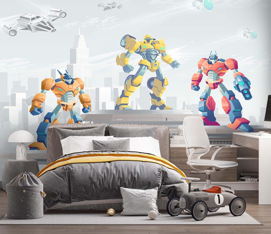Transformers Nursery Wallpaper Transformers Wall Decor Peel and Stick ...