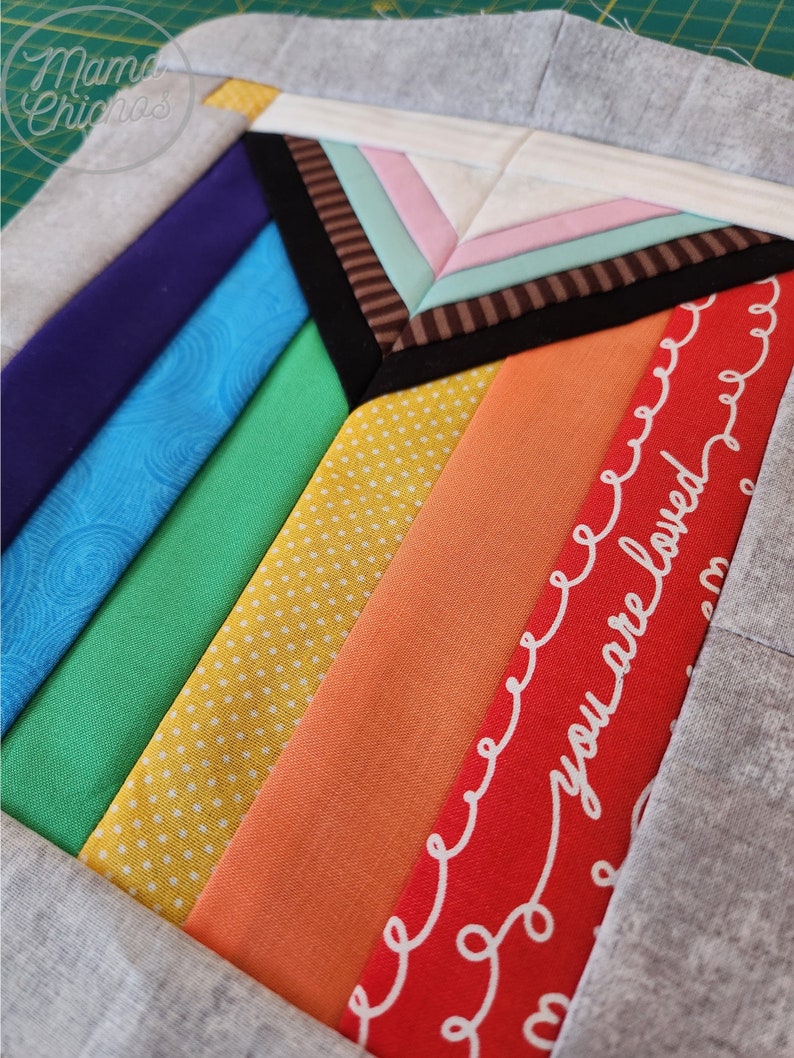 LGBTQIA+ Pride Flag Paper Piecing Pattern - 10x10in - 12x12in - Block ...