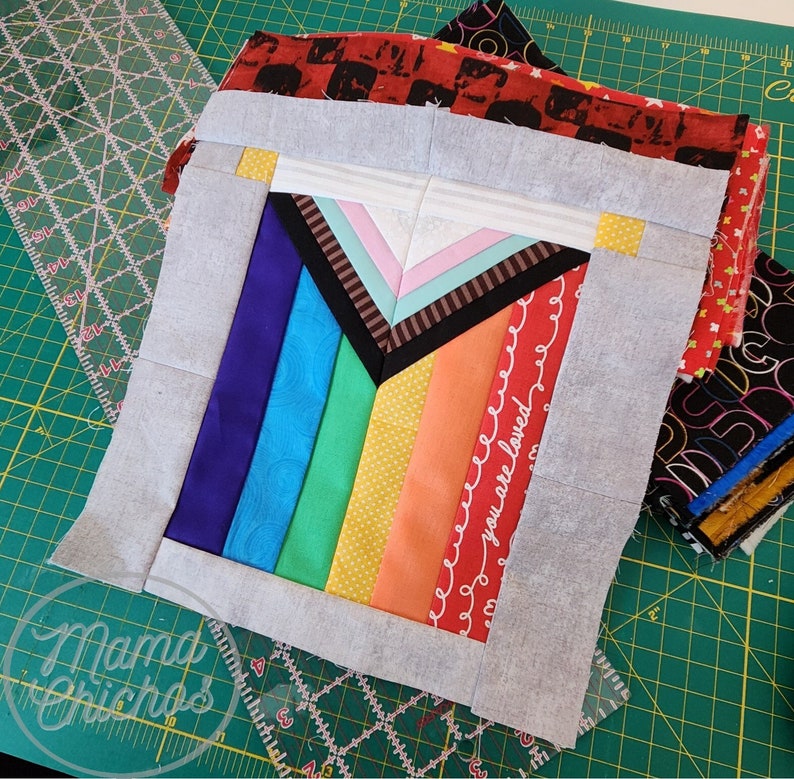 LGBTQIA+ Pride Flag Paper Piecing Pattern - 10x10in - 12x12in - Block ...