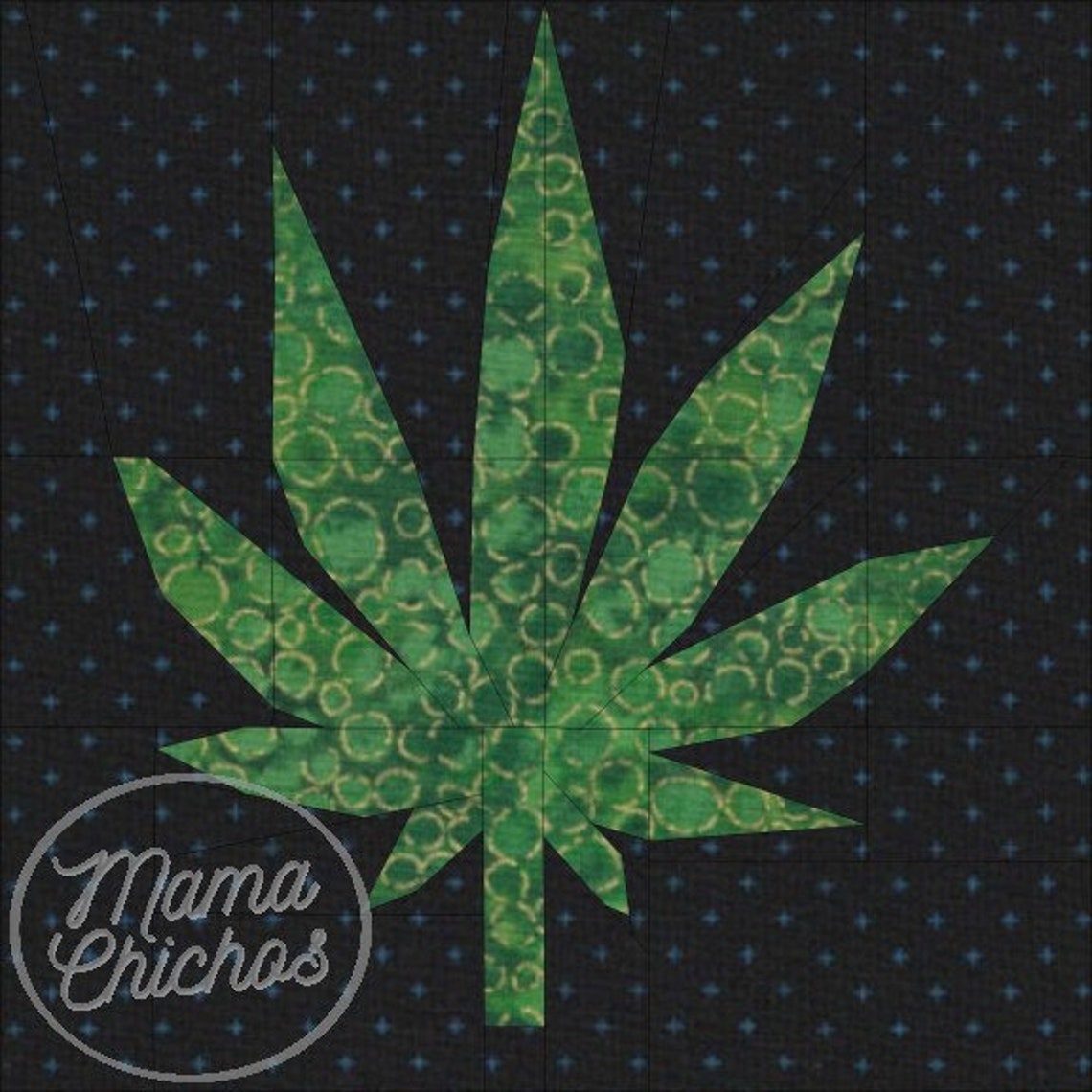Pot Leaf Paper Piecing Quilting Pattern - 12x12in Block - Marijuana ...