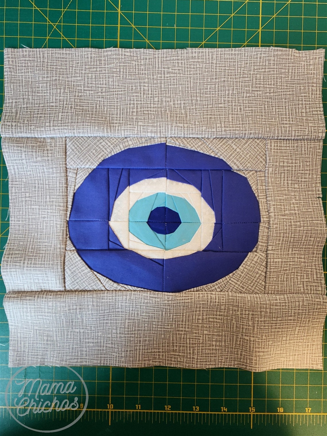 Evil Eye Paper Piecing Pattern - 12x12in Block - PDF Advanced Sewing ...