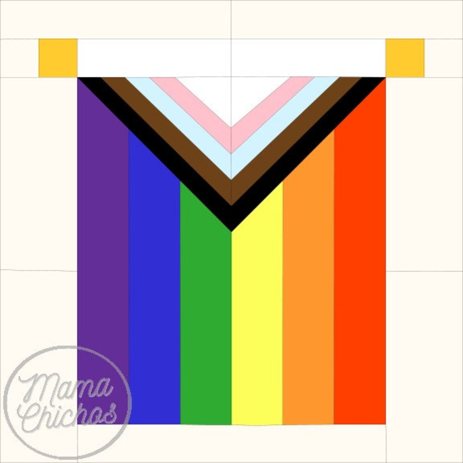 LGBTQIA+ Pride Flag Paper Piecing Pattern - 10x10in - 12x12in - Block ...