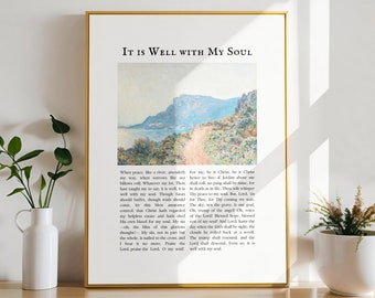 Watercolor Hymn Art Print “it is Well” Forest Landscape - Etsy