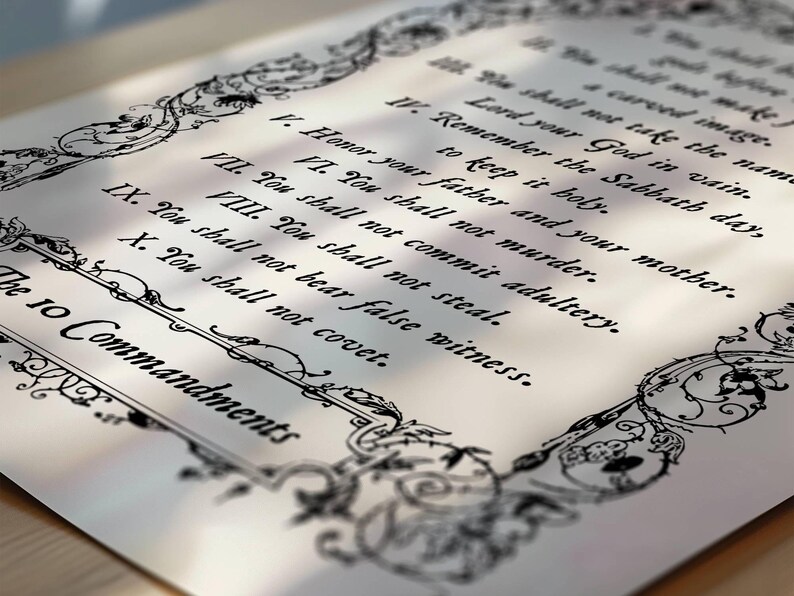 The Ten Commandments Wall Art, Christian Digital Prints, 10 ...