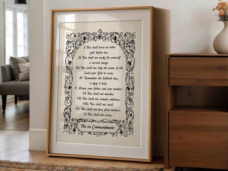 The Ten Commandments Wall Art, Christian Digital Prints, 10 ...