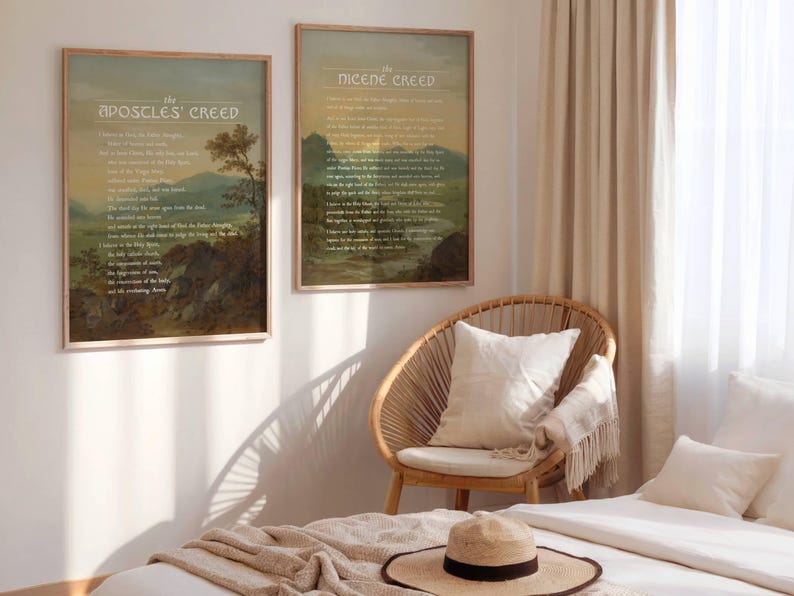 The Apostles Creed Wall Art, Nicene Creed Print, Christian Wall Art ...