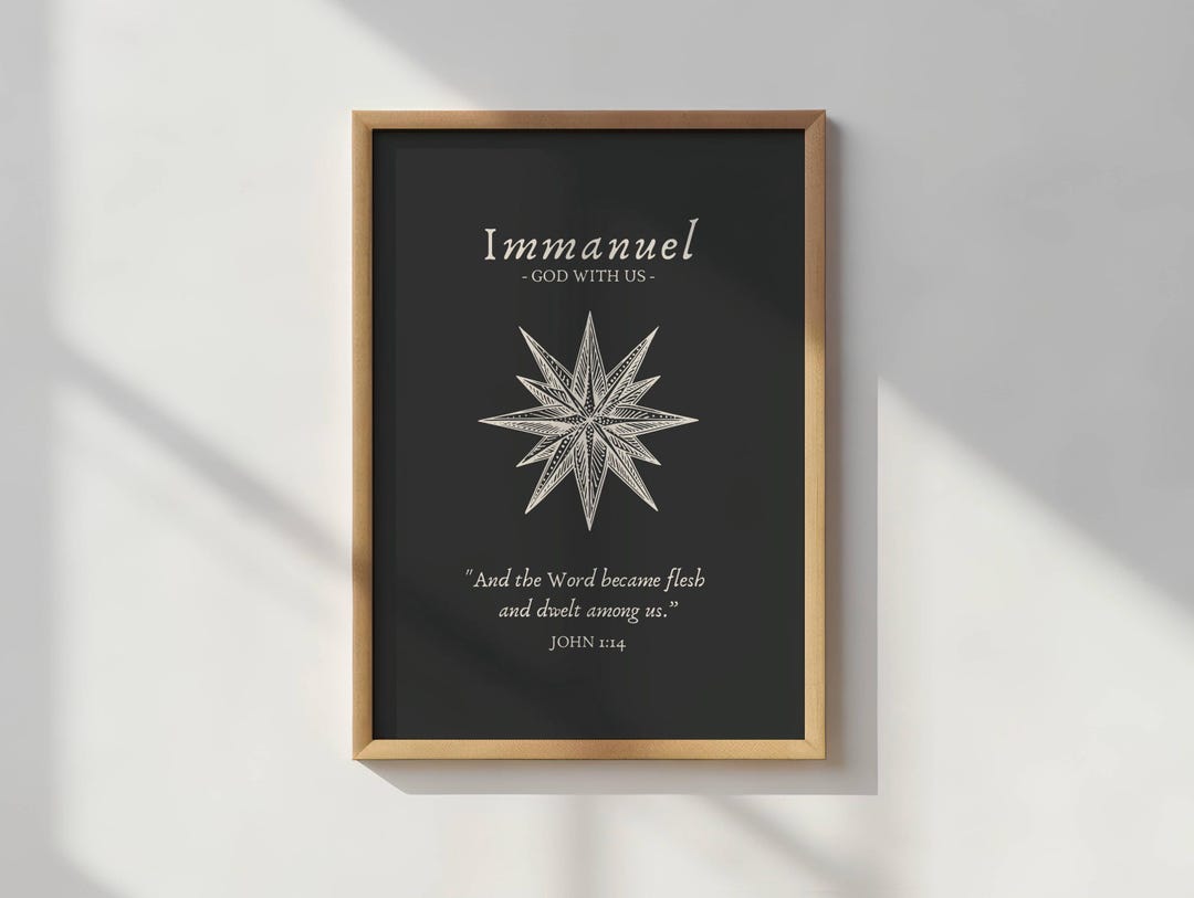 Printable Christmas Decor, Immanuel Bible Verse Artwork, Vintage ...