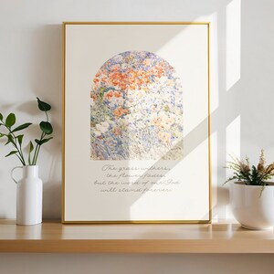 Isaiah 40:8 Wall Art, the Grass Withers and the Flower Fades Print ...