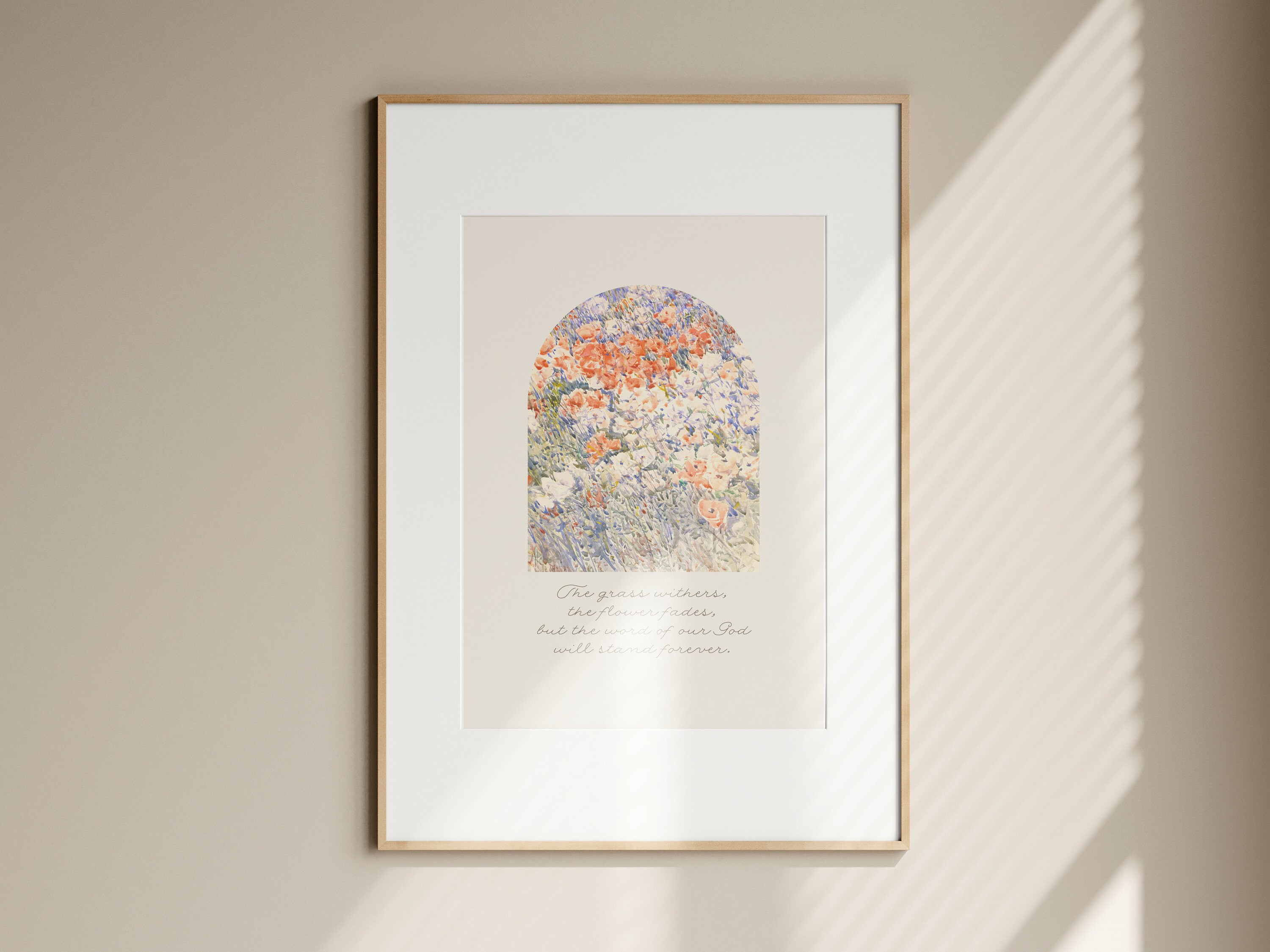 Isaiah 40:8 Wall Art, the Grass Withers and the Flower Fades Print ...