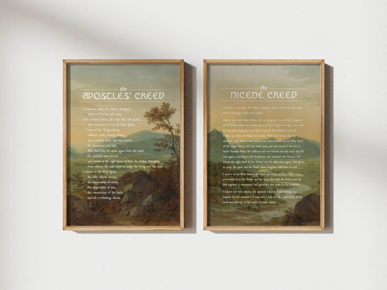 The Apostles Creed Wall Art, Nicene Creed Print, Christian Wall Art ...