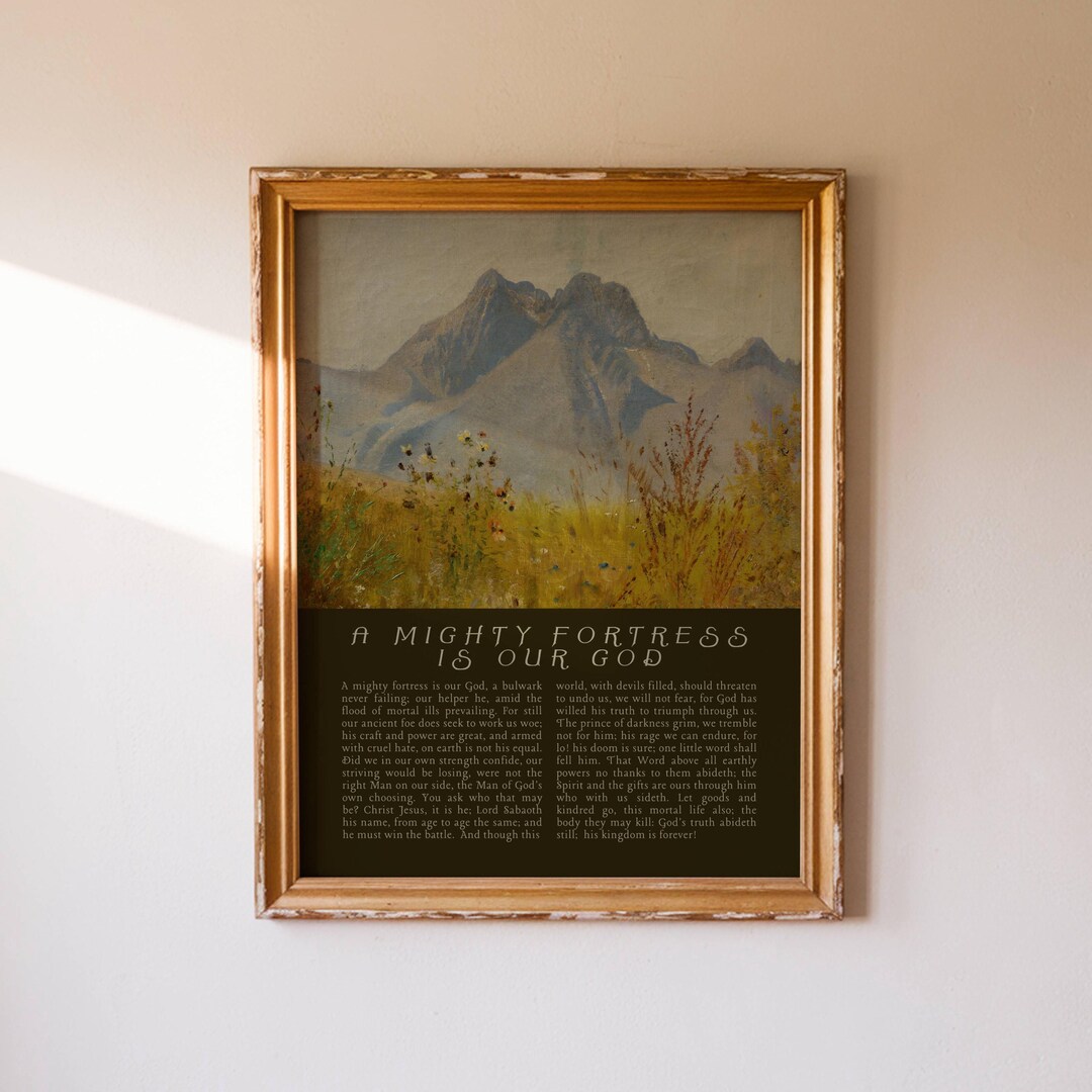 A Mighty Fortress Hymn Print, Reformed Christian Artwork for Men ...