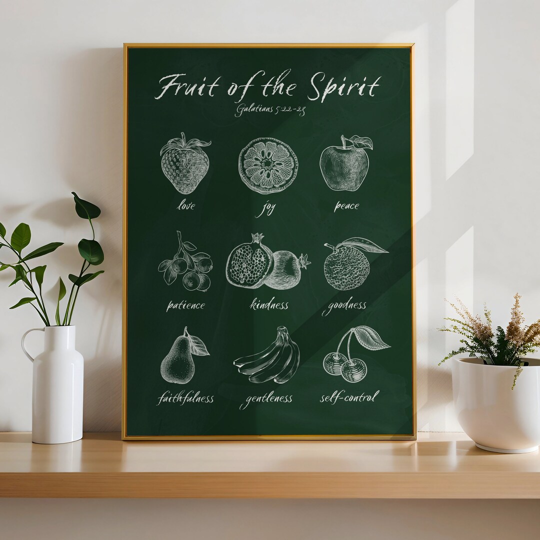 Christian Wall Art Printable Classroom Wall Decor Fruit of the Spirit ...
