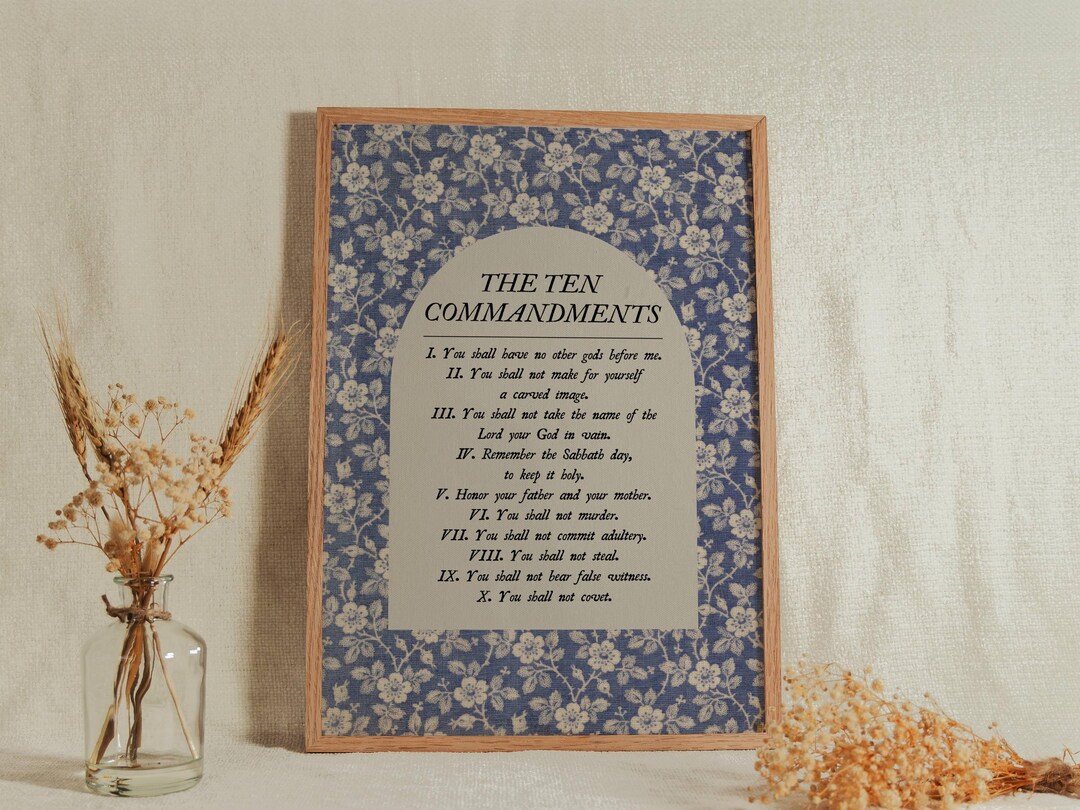 The 10 Commandments Wall Art, Christian Digital Prints, Ten ...