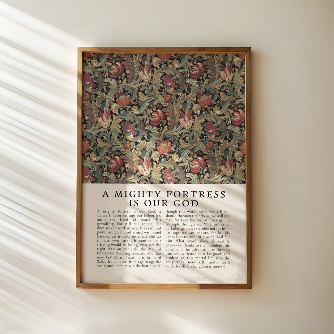 A Mighty Fortress Hymn Print, Reformed Christian Wall Art, Martin ...