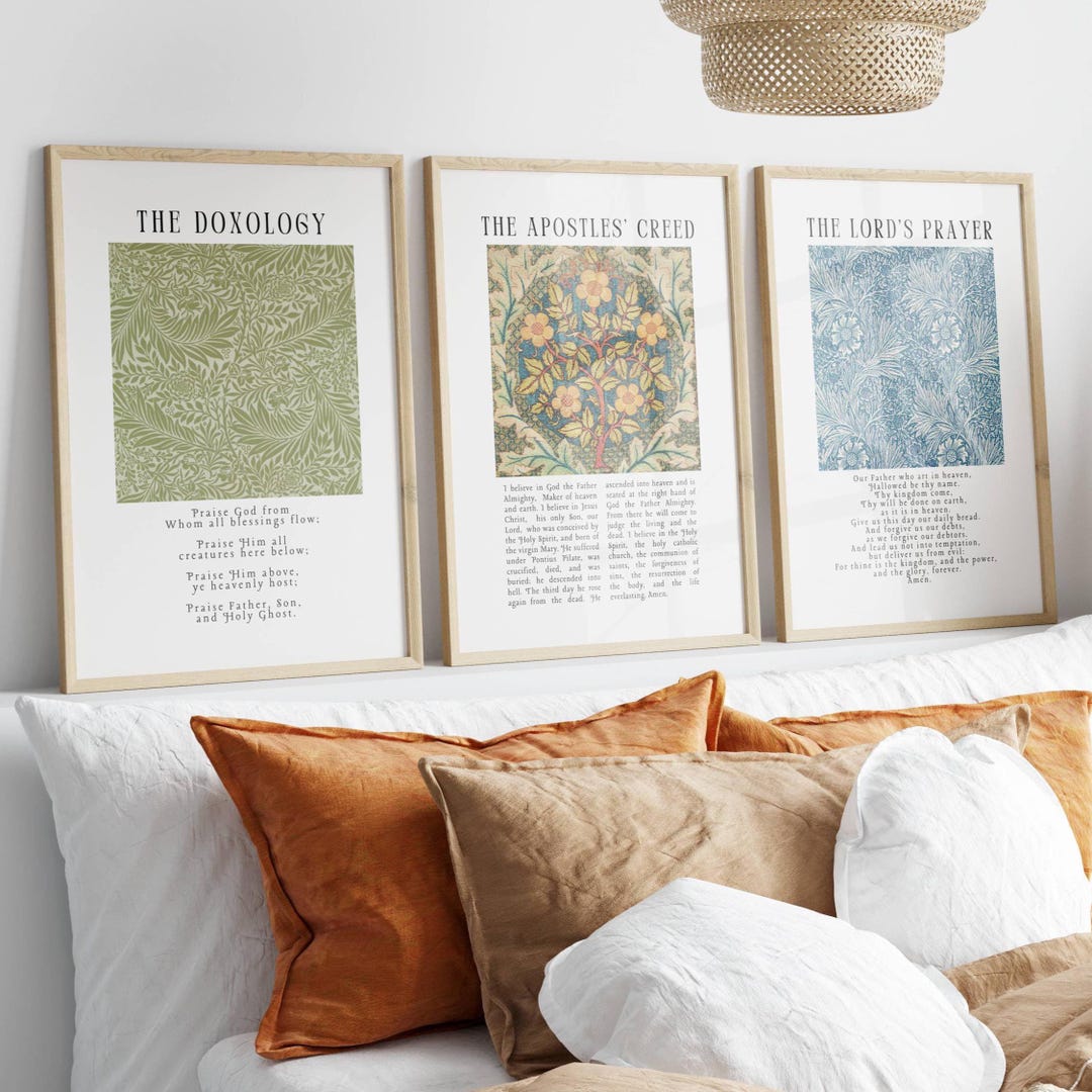 The Doxology Wall Art, Lords Prayer Wall Decor, Apostles Creed Poster ...