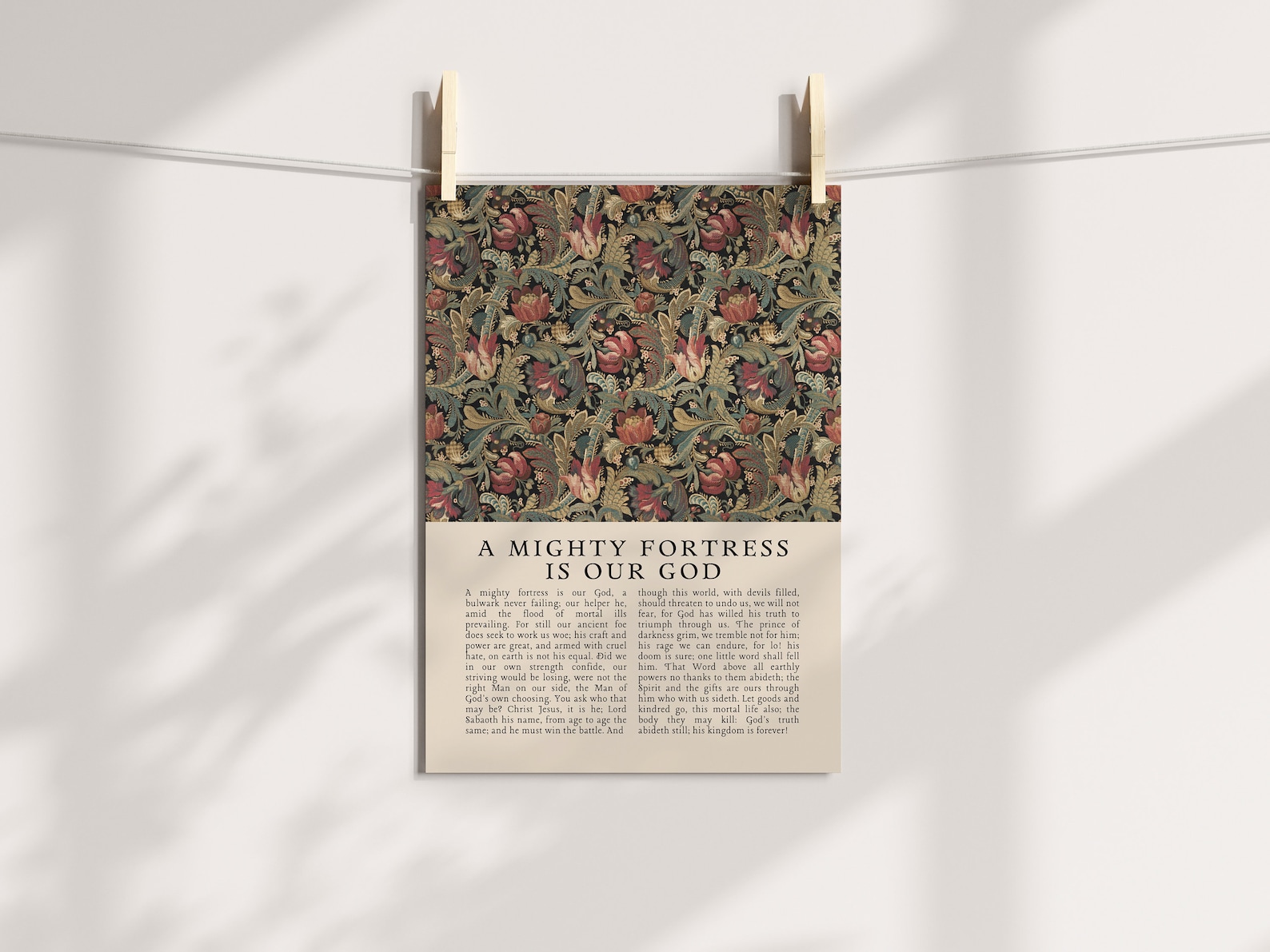 A Mighty Fortress Hymn Print, Reformed Christian Wall Art, Martin ...