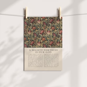 A Mighty Fortress Hymn Print, Reformed Christian Wall Art, Martin ...
