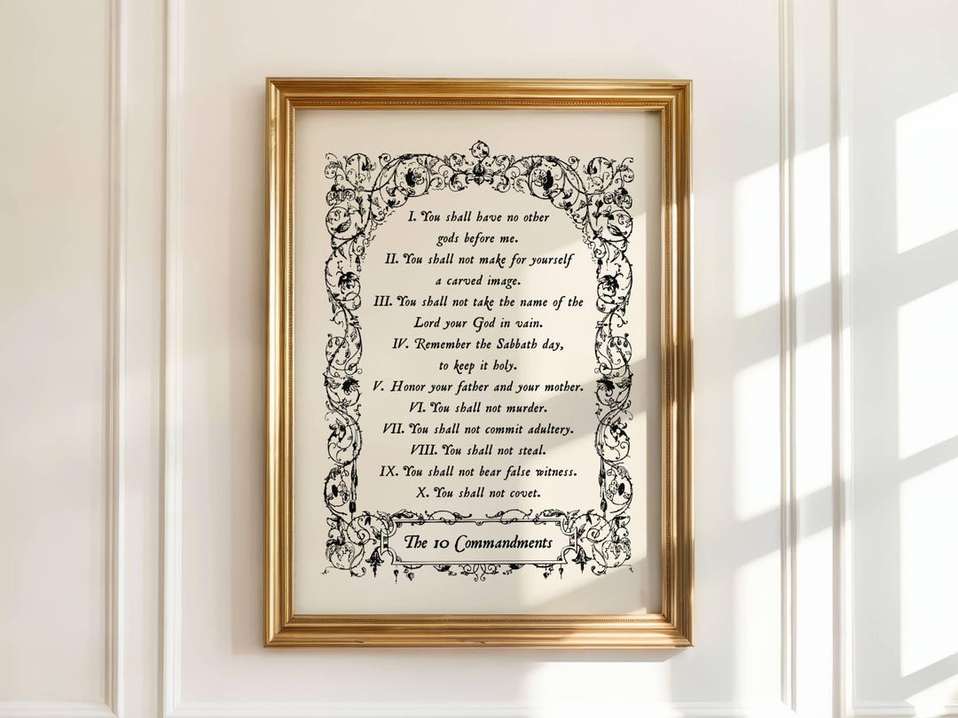 The Ten Commandments Wall Art, Christian Digital Prints, 10 ...