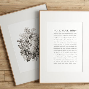 Holy Holy Holy Hymn Wall Art, Christian Home Decor, Hymn Lyrics Set of ...