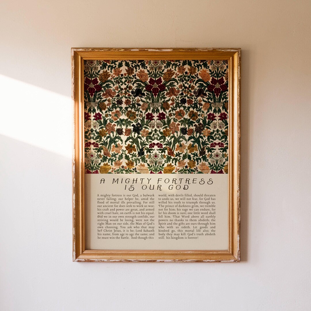 A Mighty Fortress Hymn Print, Reformed Christian Artwork, Printable ...