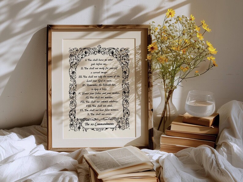 The Ten Commandments Wall Art, Christian Digital Prints, 10 ...