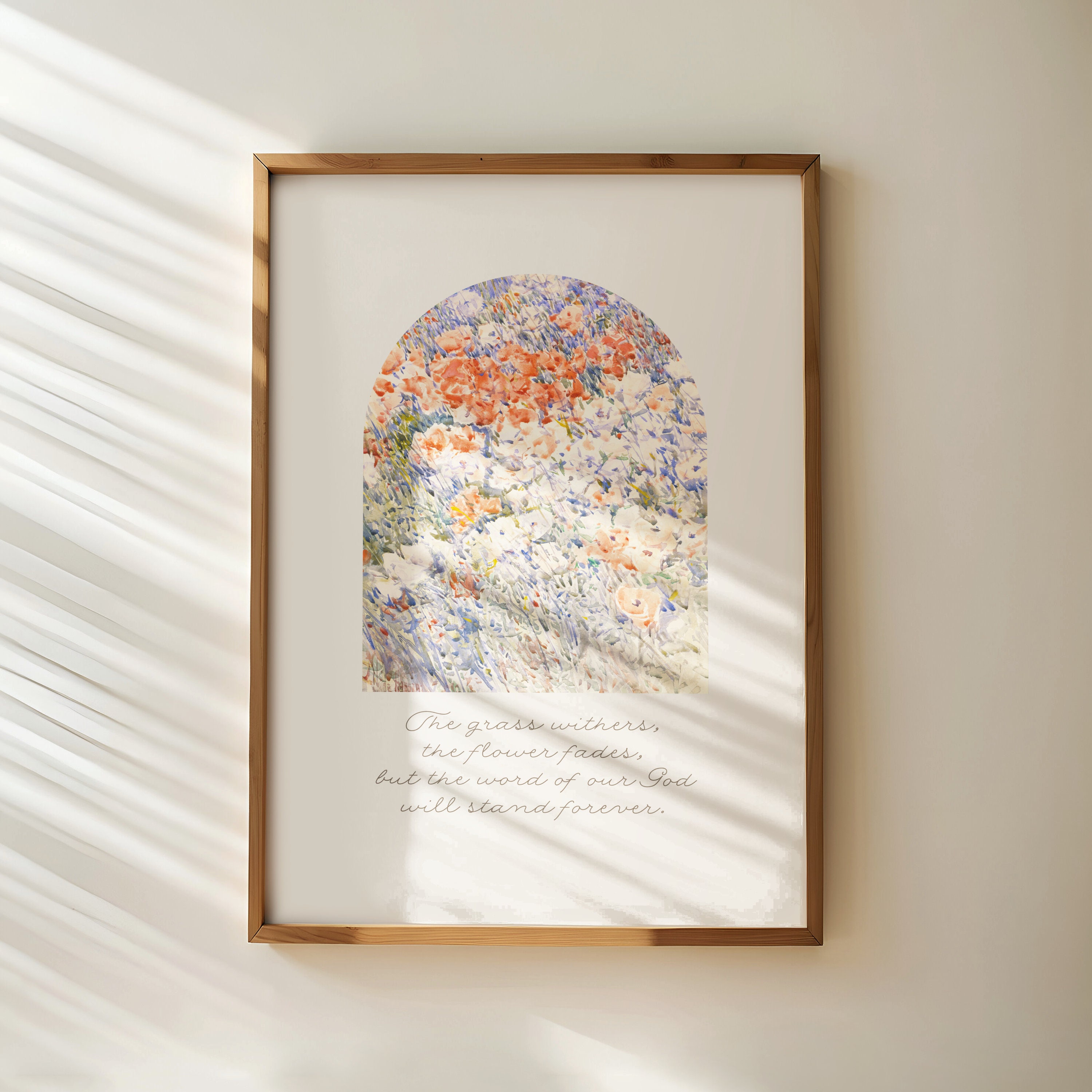 Isaiah 40:8 Wall Art, the Grass Withers and the Flower Fades Print ...