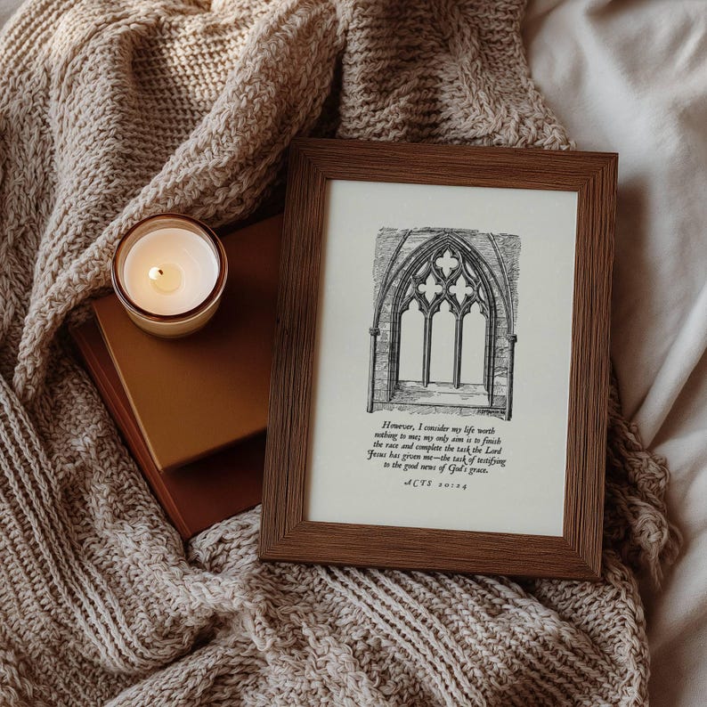 Acts 20 Christian Wall Art for Men, Masculine Bible Verse Art ...