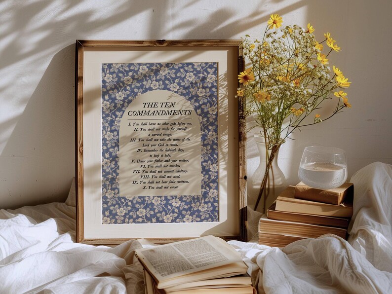 The 10 Commandments Wall Art, Christian Digital Prints, Ten ...