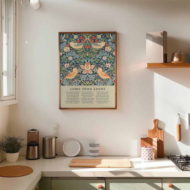 Vintage Hymn Print, Come Thou Fount Wall Art, Christian Home Decor ...