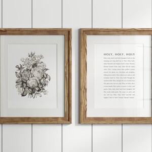 Holy Holy Holy Hymn Wall Art, Christian Home Decor, Hymn Lyrics Set of ...