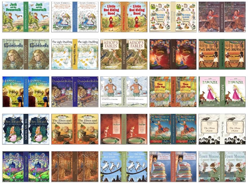 25 Classic Fairytale Printable Mini Book Covers - Etsy