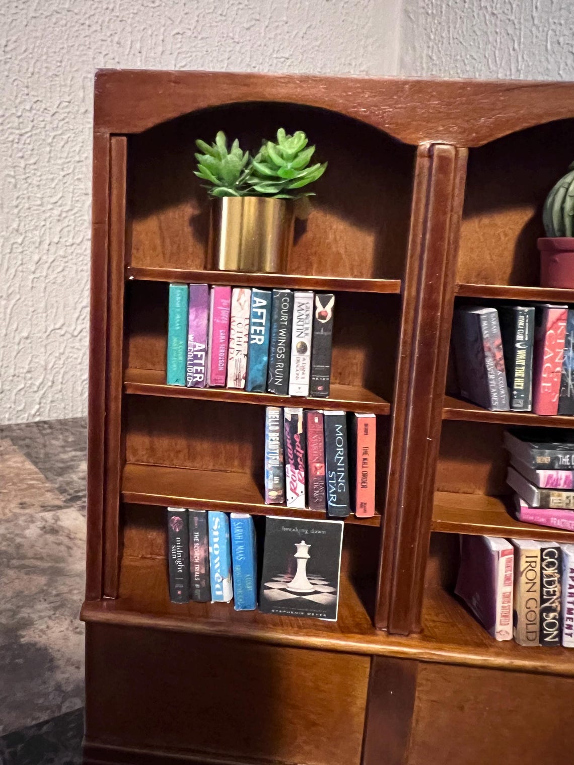Miniature Bookcase, CUSTOM Book Options, Whimsical Library Decor - Etsy