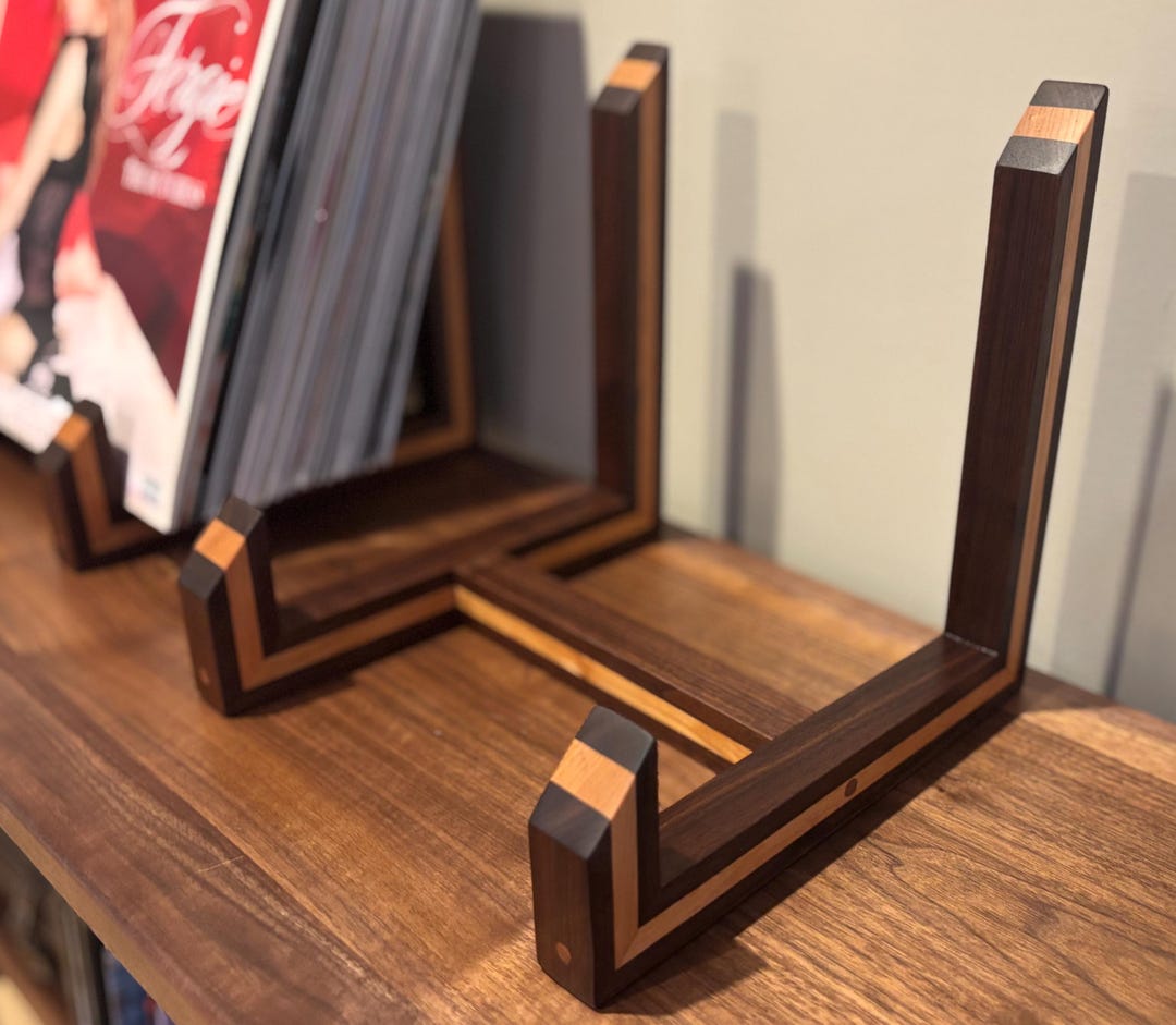 Walnut & Cherry Vinyl Record Flip Rack: Handcrafted Record Storage - Etsy