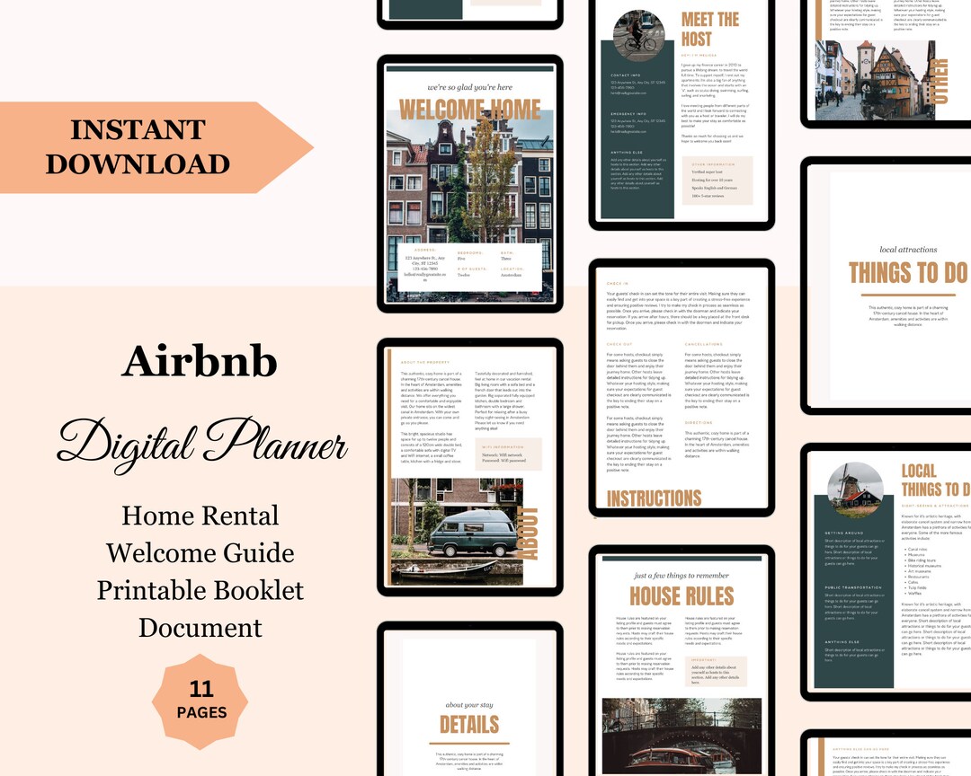 Home Rental Welcome Guide Printable Booklet Document, Airbnb Welcome ...