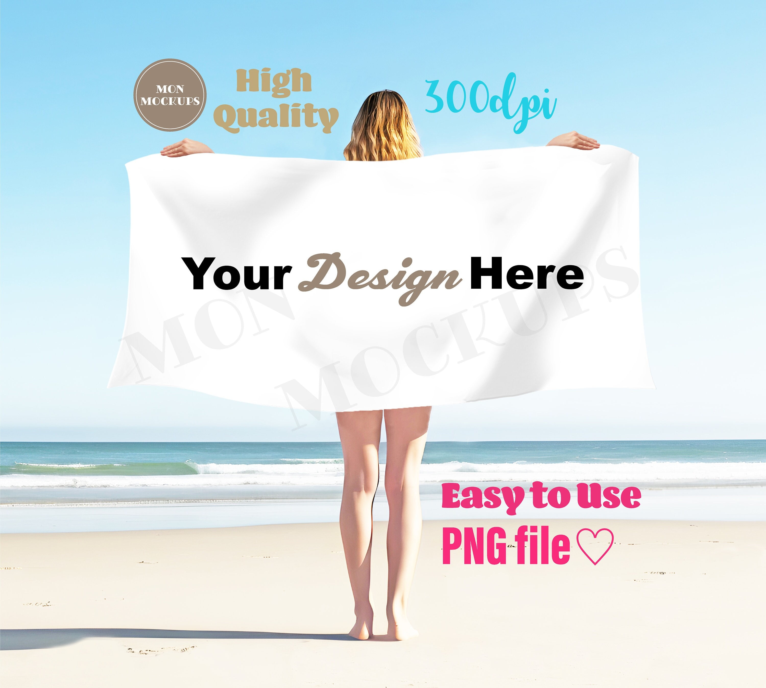Beach Towel Mockup Bath Towel Mockups Summer Mock up Realistic Towel ...