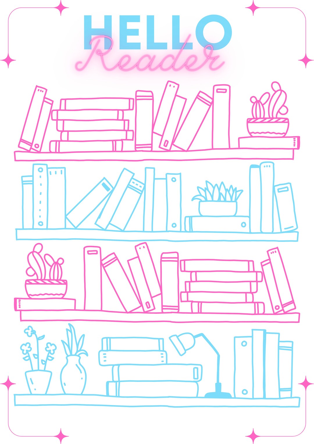 Printable Instant Download Visual Reading List Bookshelf - Etsy