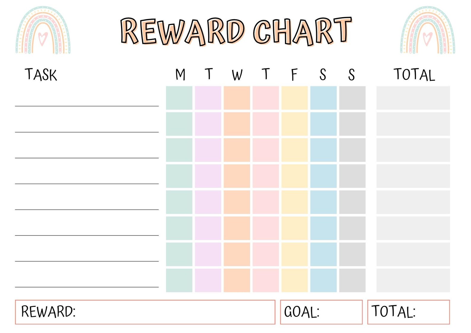 Kids Reward Chart | 3 for 1 Kid Reward Chart | Behavior Chore Chart ...
